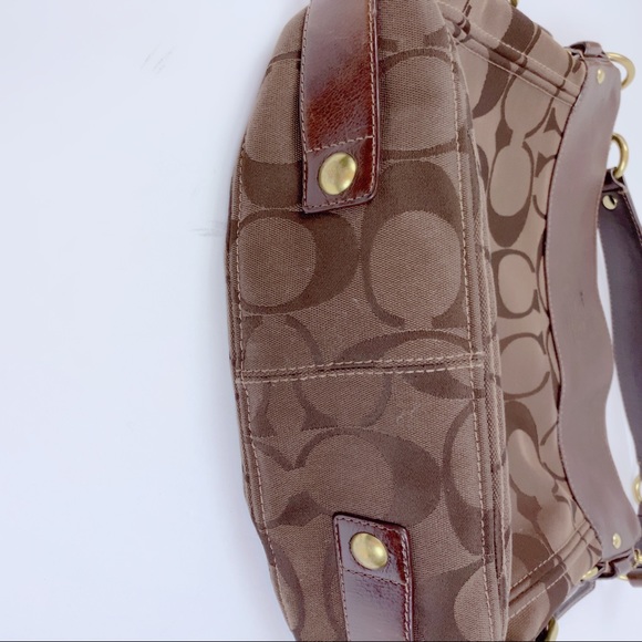 Coach | Bags | Coach Classic Brown Signature Logo Leather Bag | Poshmark